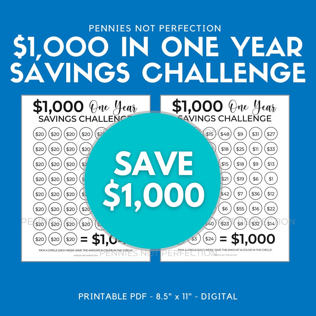 Save 1,000 Dollars in One Year | Money Saving Challenge 1K | 1,000 ...