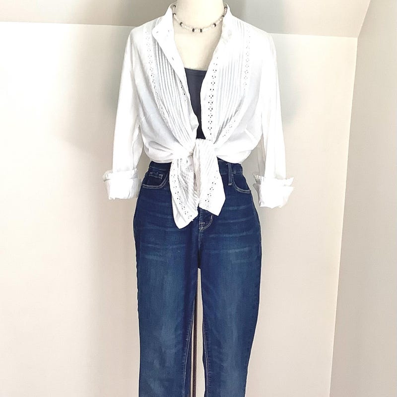 Lace up Front Top - Etsy