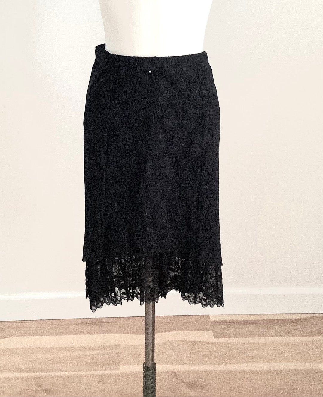Gothic Punk Black Lace Skirt,la Belle High Low Lace Skirt,nwt Ruffled ...