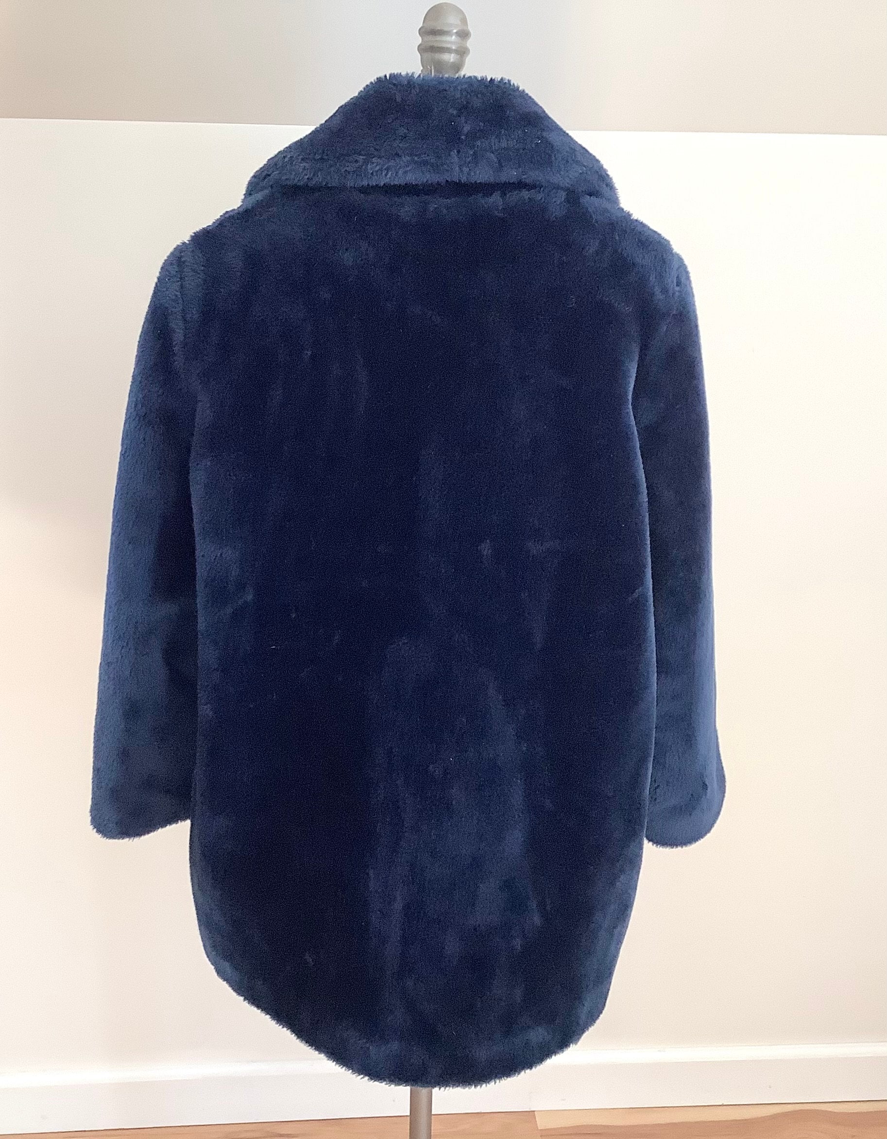 Faux Fur Blue Coat, Blue Fur Jacket, Women's Petite Large Coat,heavy ...