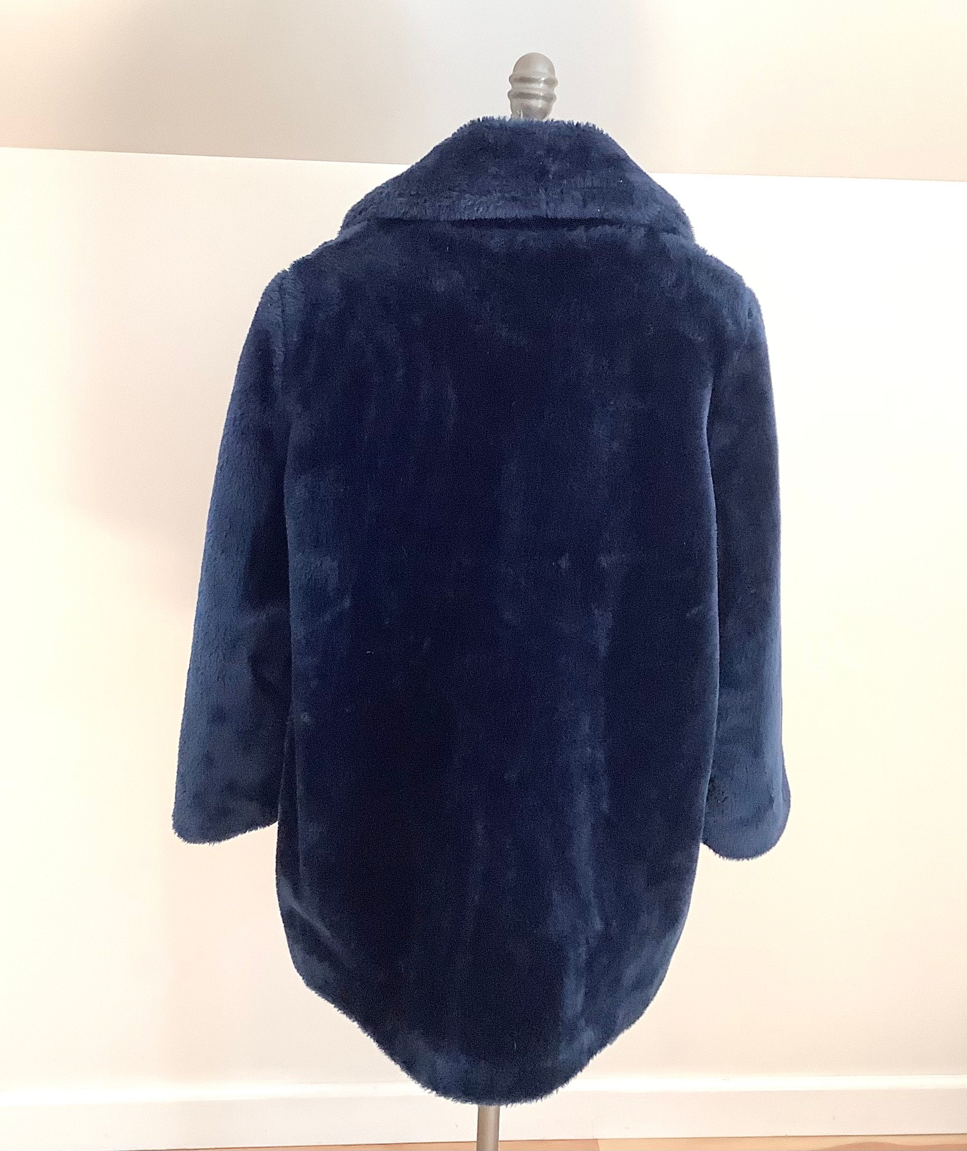 Faux Fur Blue Coat, Blue Fur Jacket, Women's Petite Large Coat,heavy ...