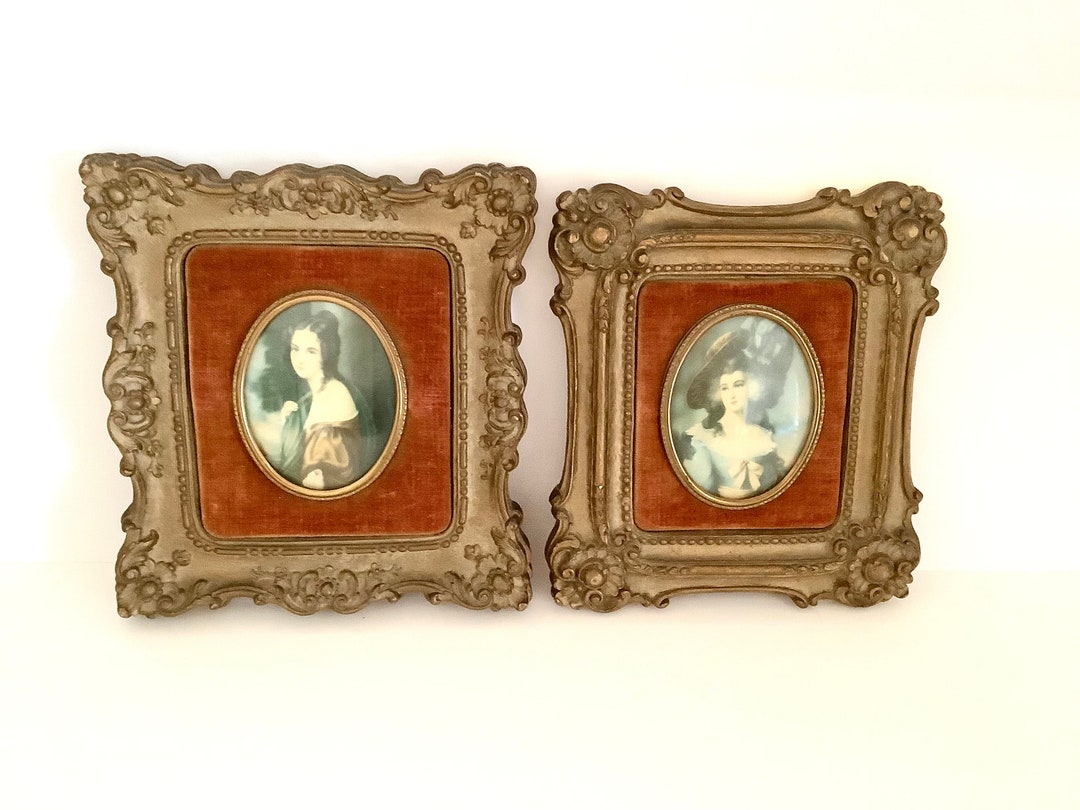 Small Vintage Framed Portraits,victorian Women Print,cameo Creations ...