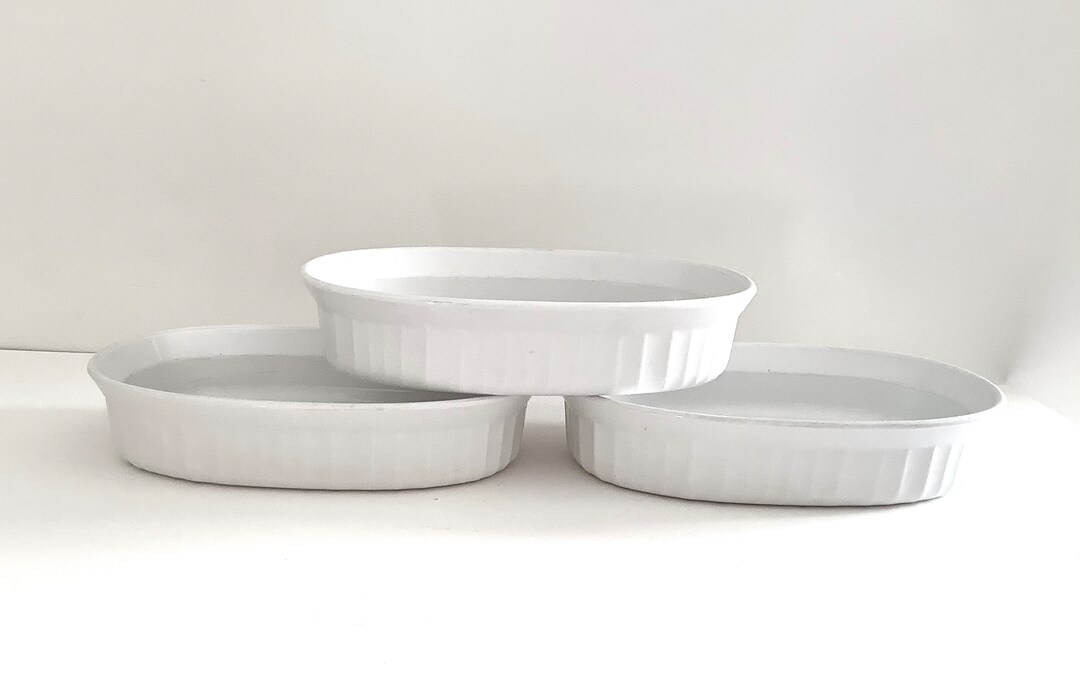 Corning Ware FRENCH WHITE Pattern Individual Casserole,f-15 Corningware ...