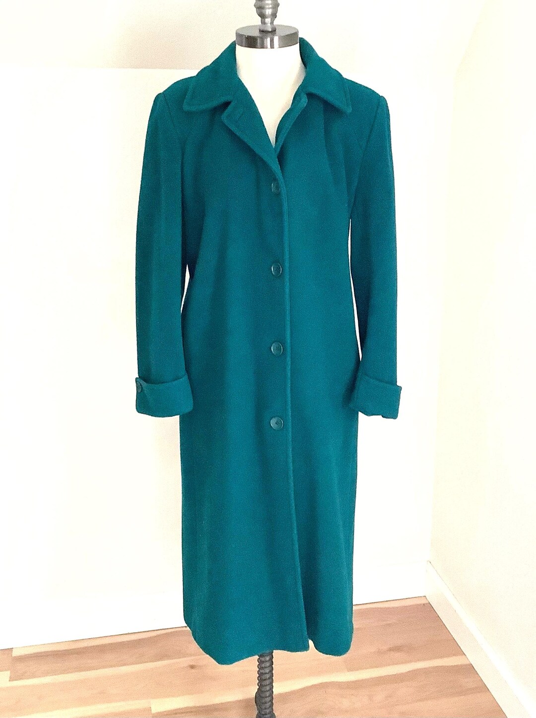 Vintage Teal Wool Coat - Forecaster of Boston - Size 7/8 - Etsy