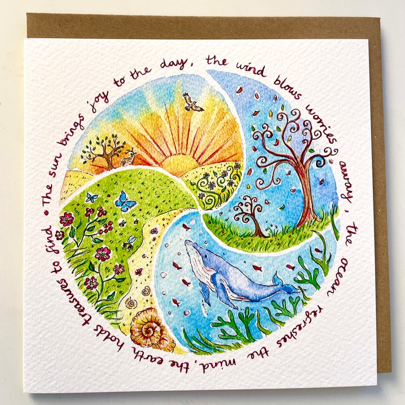 Elements of Nature, Mindful Mandala Card - Etsy