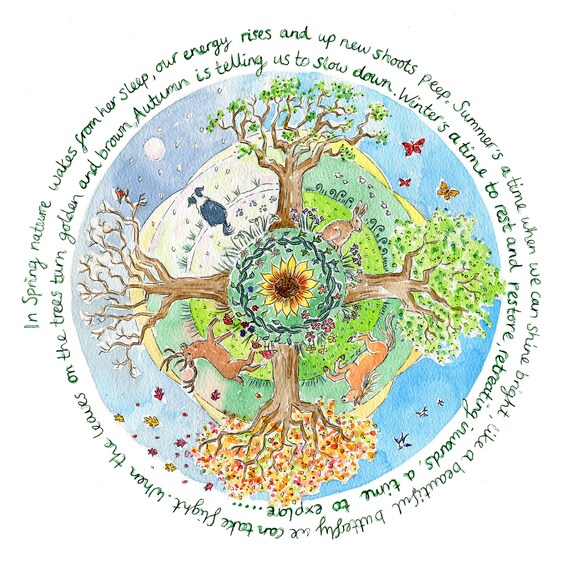 Wheel of the Year Print by Janine Drayson - Etsy