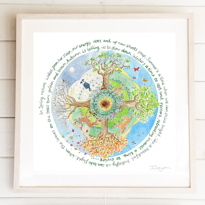 Wheel of the Year Print by Janine Drayson - Etsy
