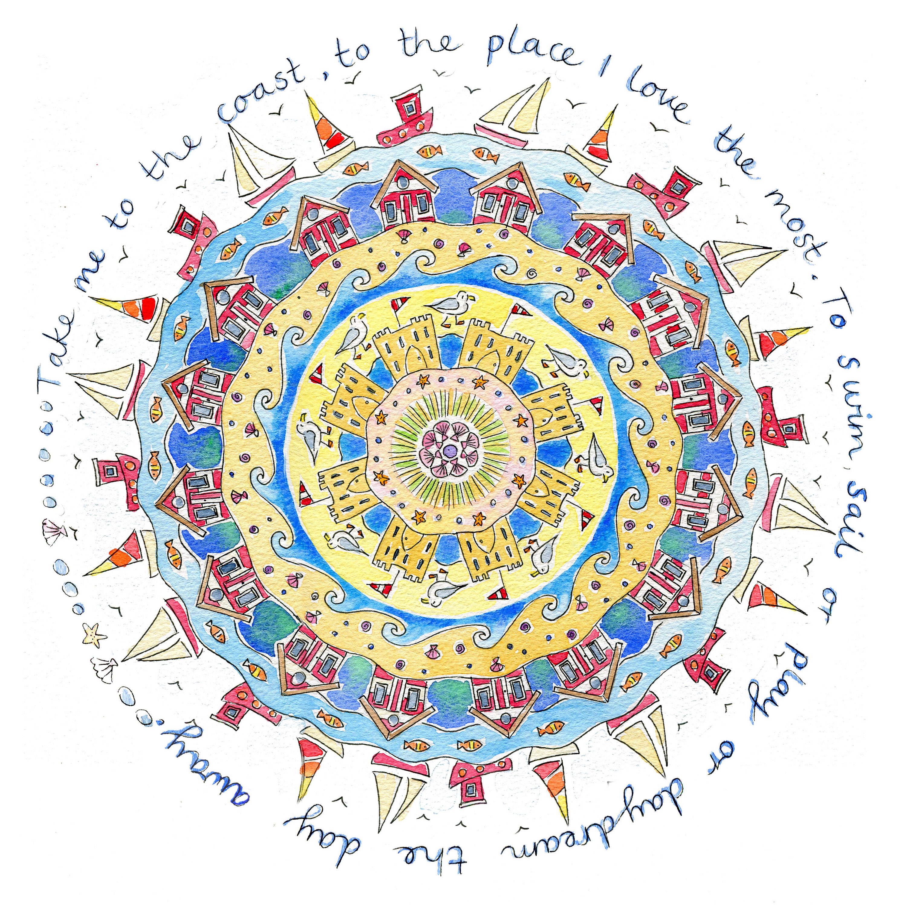 Mixed Pack of 6 Mindful Mandala Cards Inspirational Quote by Janine ...