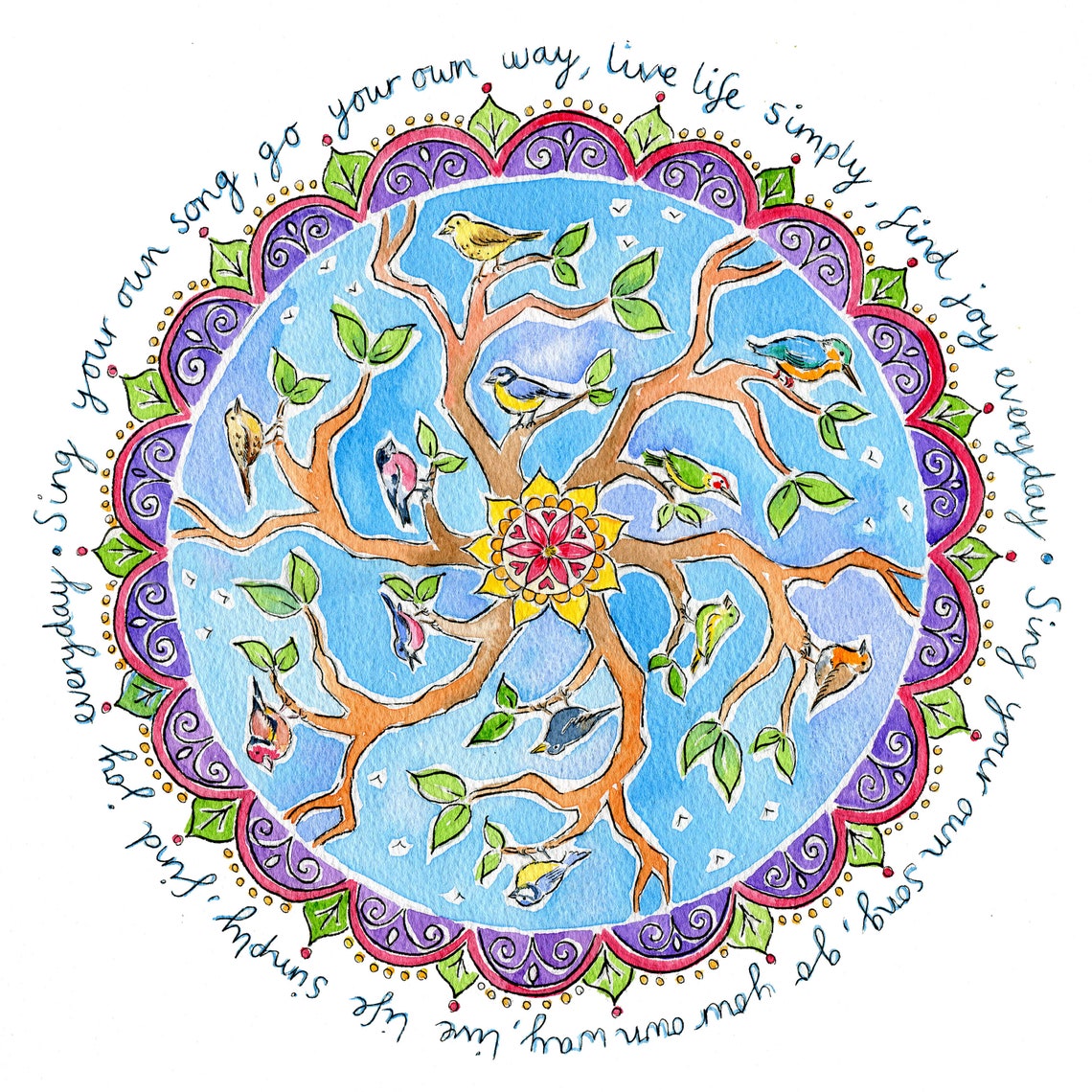 Sing Your Own Song Print Mindful Mandala Meditation - Etsy