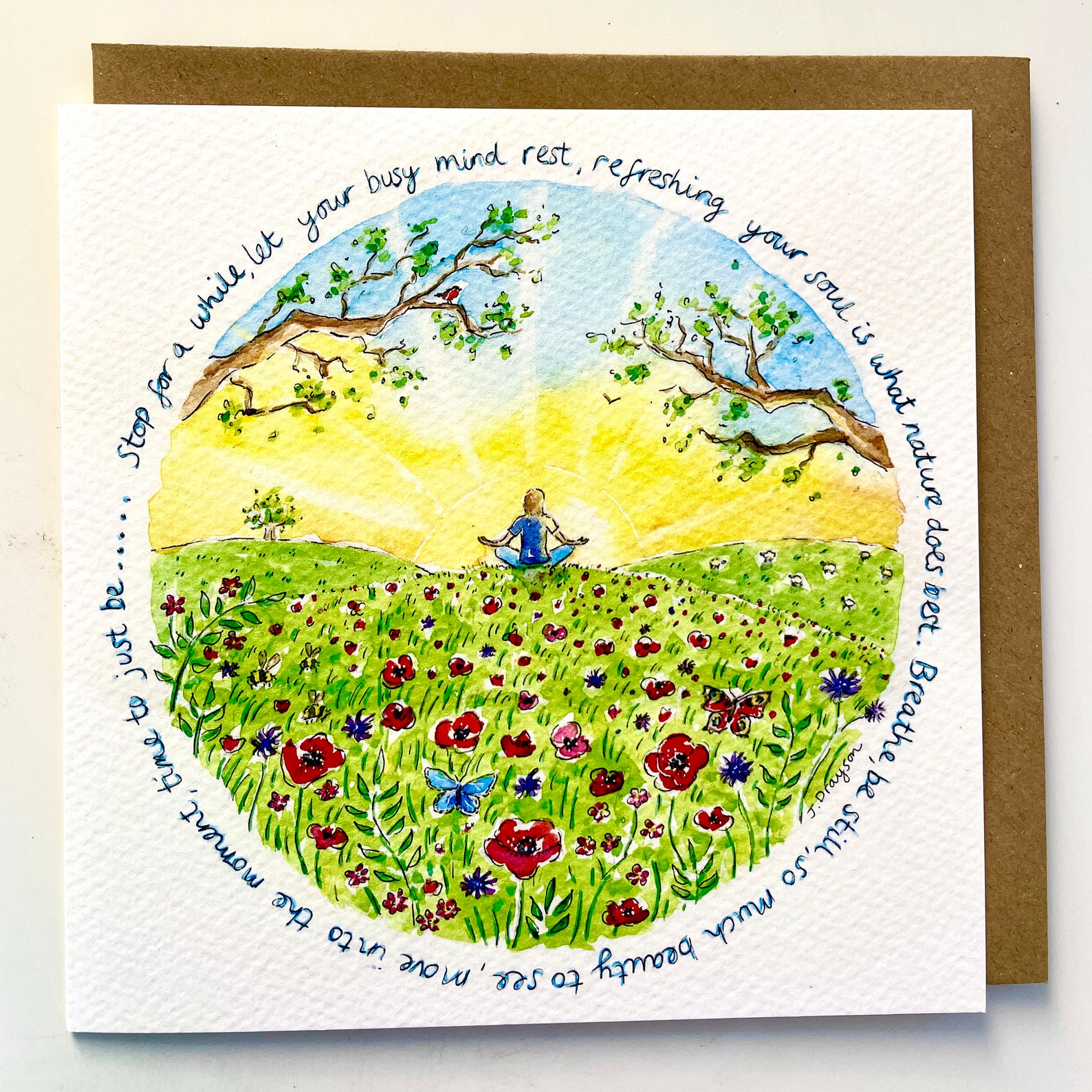 Just Be, Mindful Mandala Greeting Card - Etsy