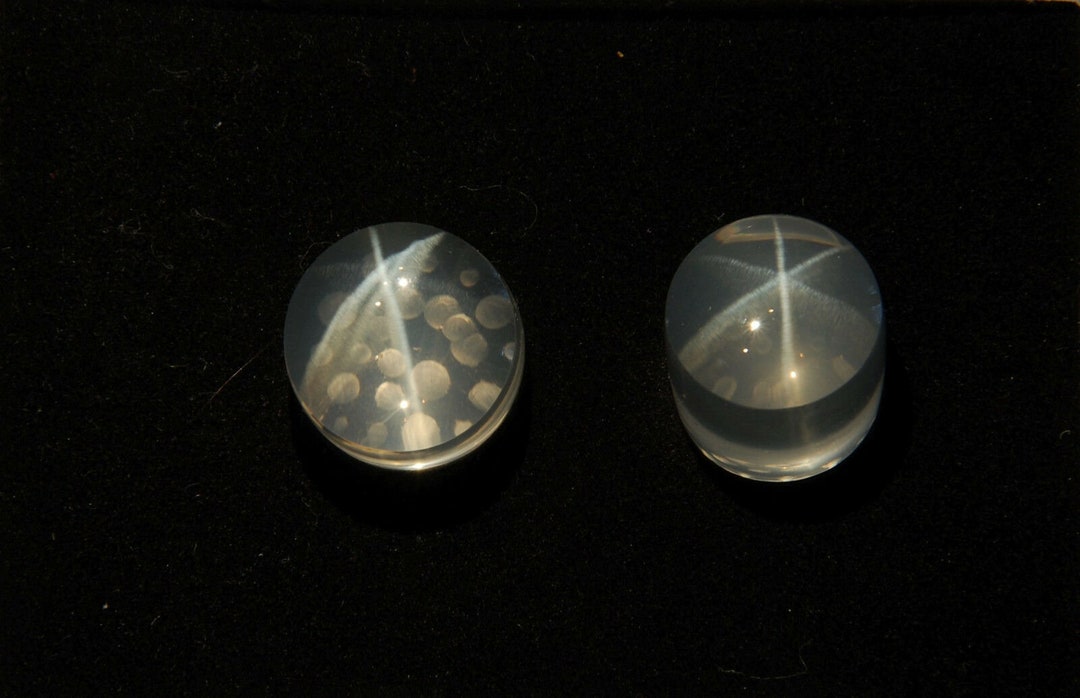 UNIQUE - Pair of STAR QUARTZ With Dot Engraving (79.2 Carats) Beautiful ...