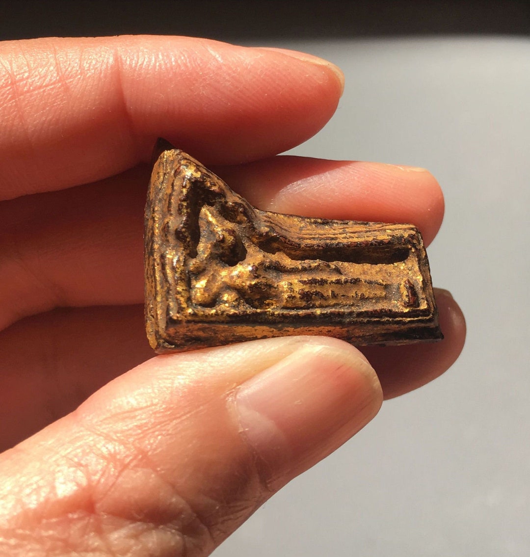 Very Nice Depiction of an ANTIQUE Lying Buddha, Rama IV in Siam, 4.1 ...