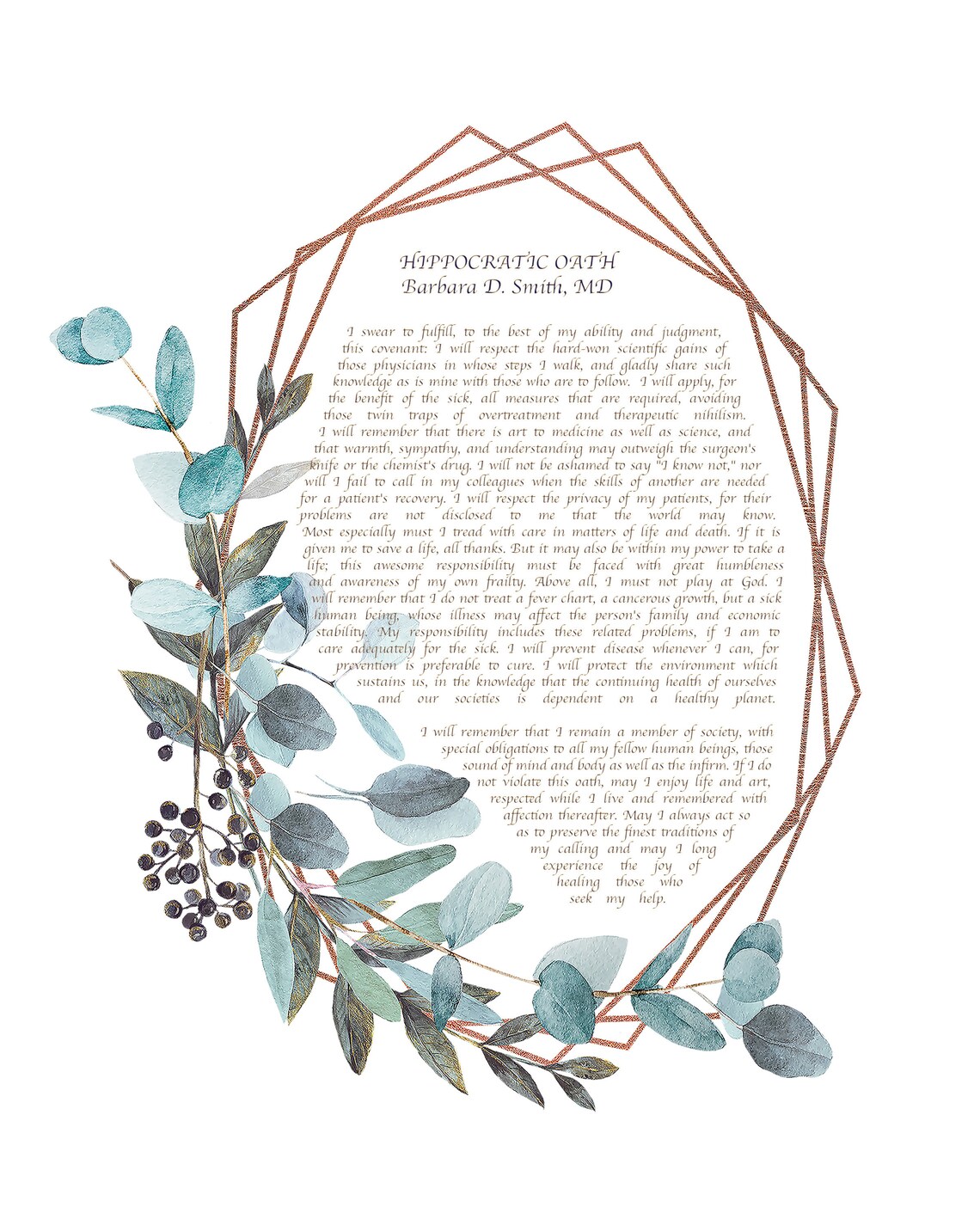 Hippocratic Oath, Doctor Gift, Doctor Present, Physicians Oath, Doctor ...