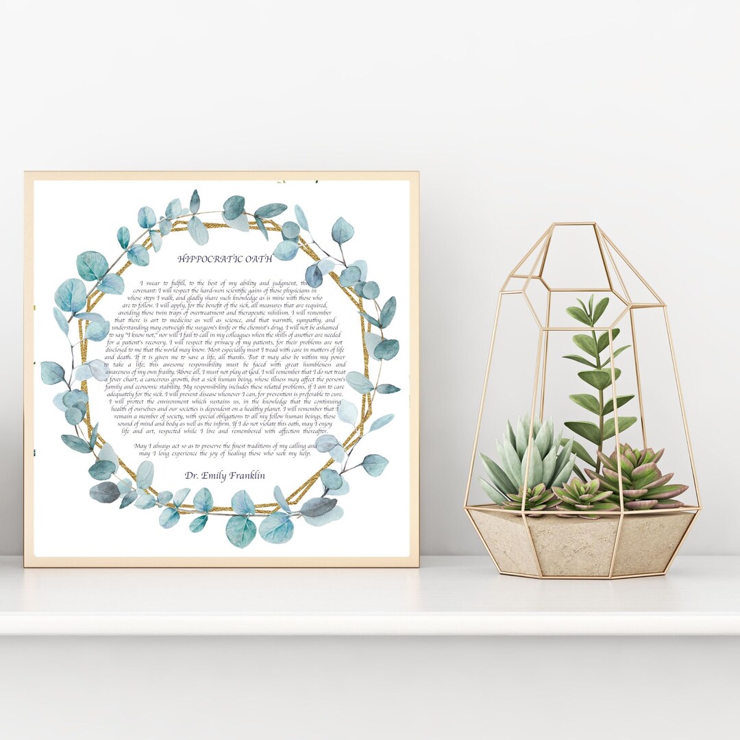 Hippocratic Oath, Doctor Gift, Doctor Present, Physicians Oath, Doctor ...
