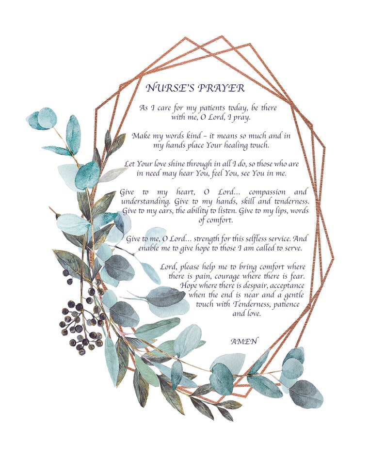 NURSE'S PRAYER- Nurse Appreciation Gift - Etsy
