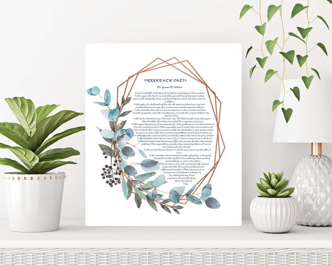 Hippocratic Oath, Doctor Gift, Doctor Present, Physicians Oath, Doctor ...