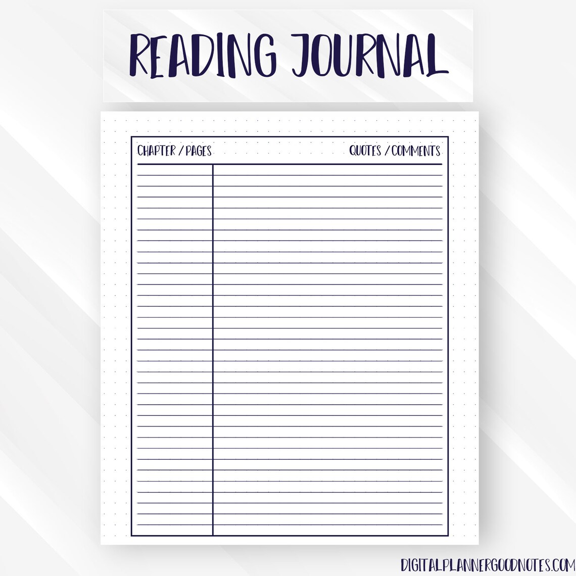 Digital Reading Planner Journal for Goodnotes Notability Digital ...