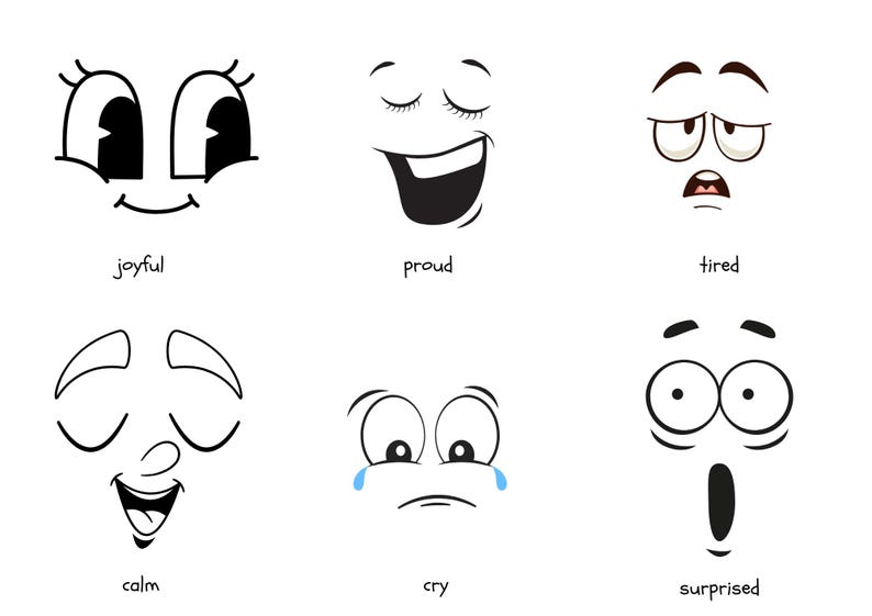Emotion Faces Printable – Kids Feelings Chart, Social Emotional ...
