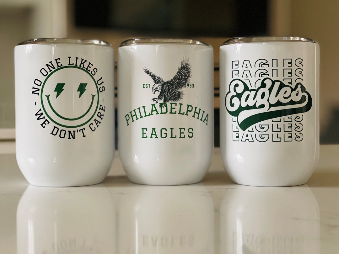 Philadelphia Eagles Wine Tumblers - Eagles Gifts - Philly Sports - Etsy
