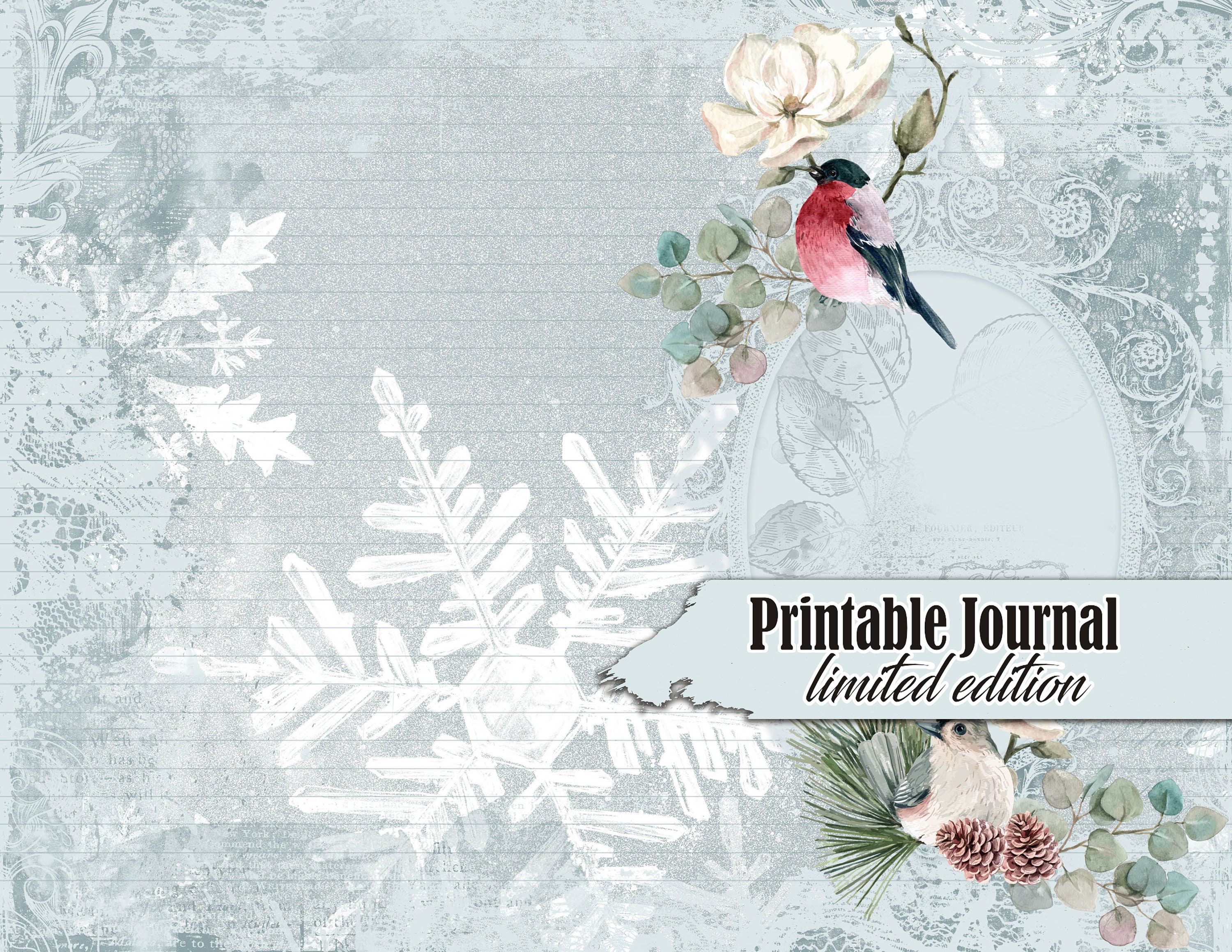 Printable Winter Journal, Limited Edition, Digital Downloads, Junk ...