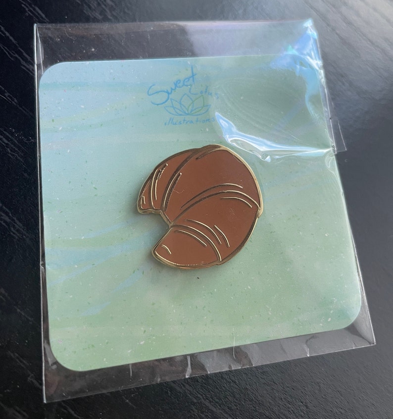 Croissant Hard Enamel Pin - Etsy