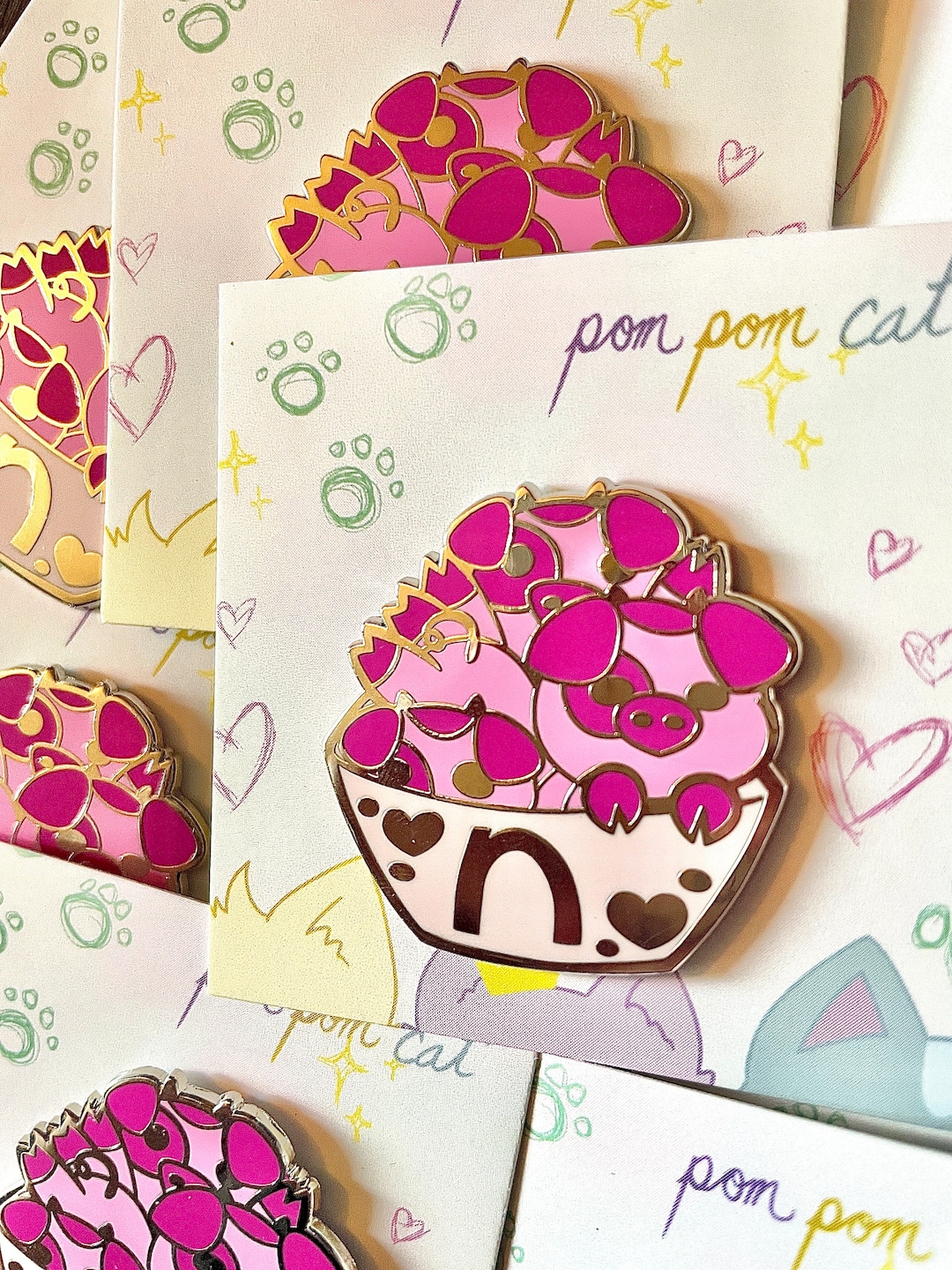 4 Piece Fat Nuggets Hazbin Hotel Cute Pet Demon Pig Chibi Hard Enamel ...