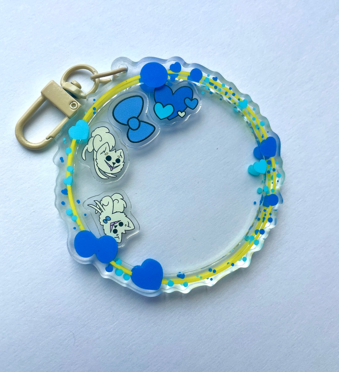 Guppy the Puppy Yellow Pomeranian Shaker Keychain - Etsy