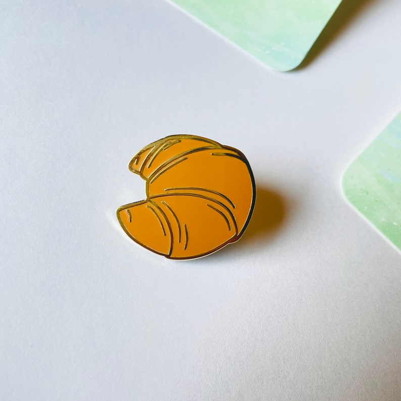 Croissant Hard Enamel Pin - Etsy