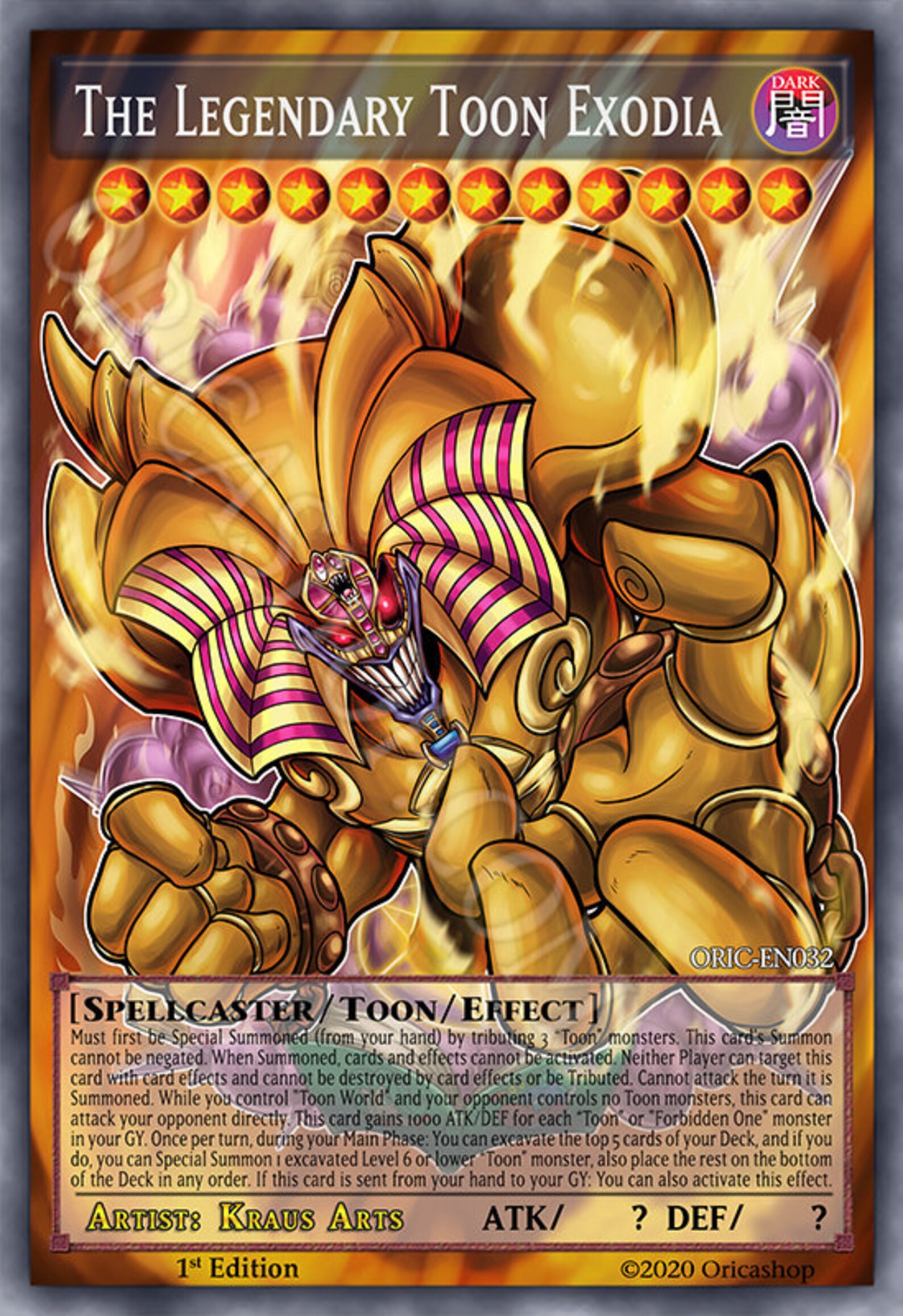 Yugioh ORICA: The Legendary Toon Exodia Holo Full-Art | Etsy
