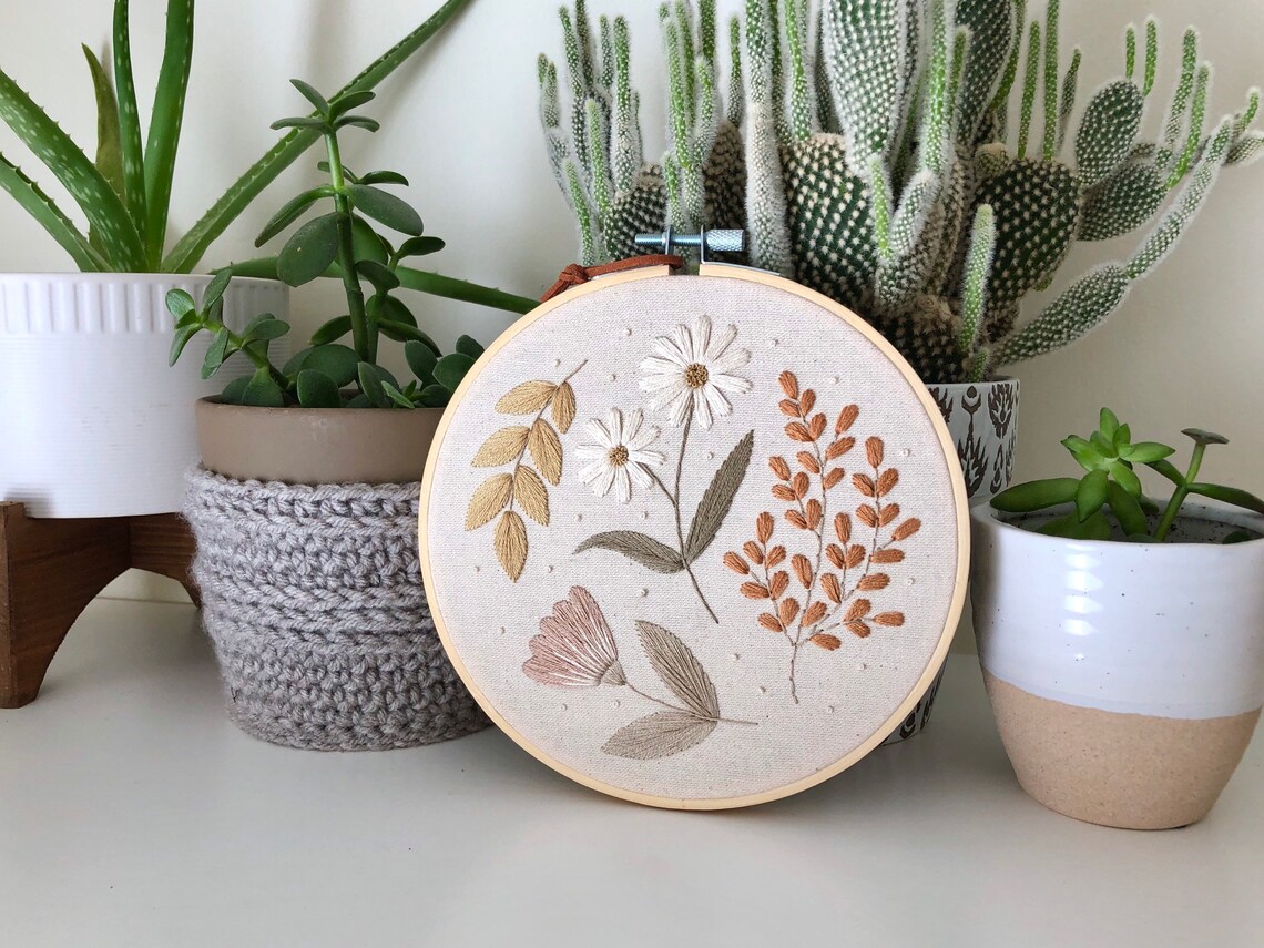 Muted Florals Embroidery Pattern PDF Floral Embroidery - Etsy