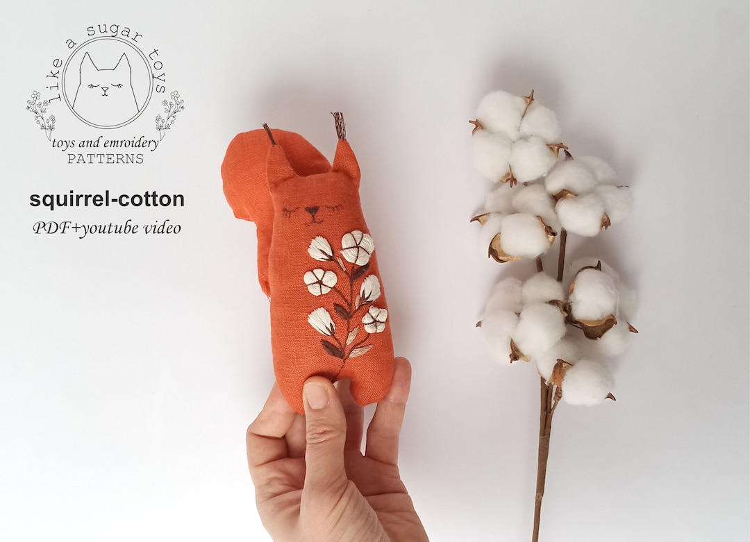 PDF Pattern and Video Tutorial, Squirrel Toy Sewing Pattern, Stuffed ...