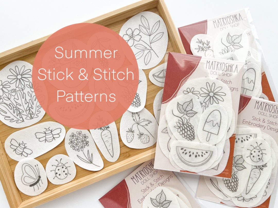 Summer Stick and Stitch Embroidery, Stick and Stitch Patterns, Water ...
