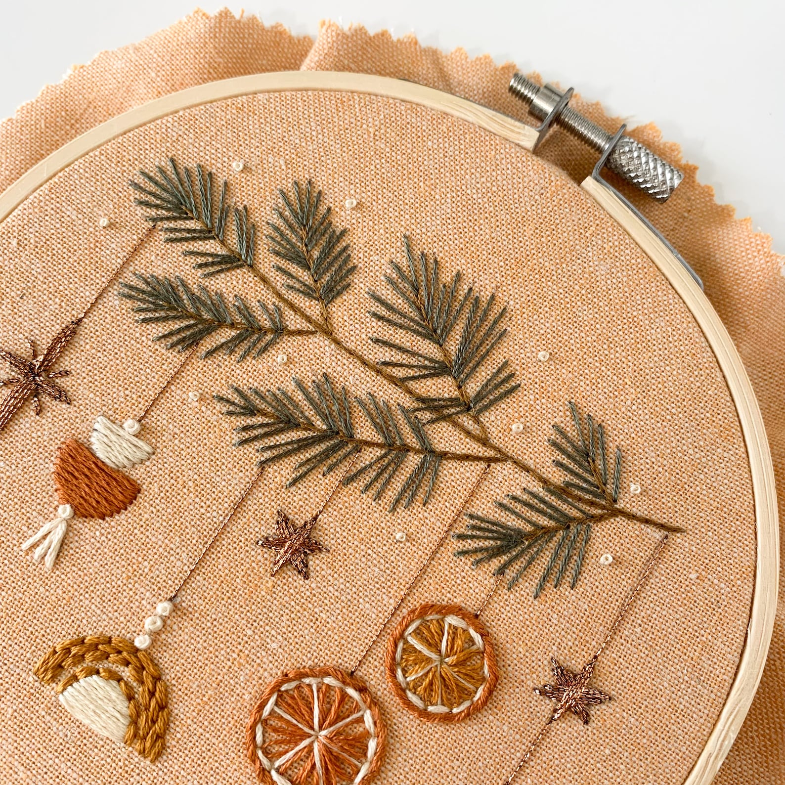 Boho Christmas Embroidery Pattern, Christmas Ornaments Embroidery Hoop ...