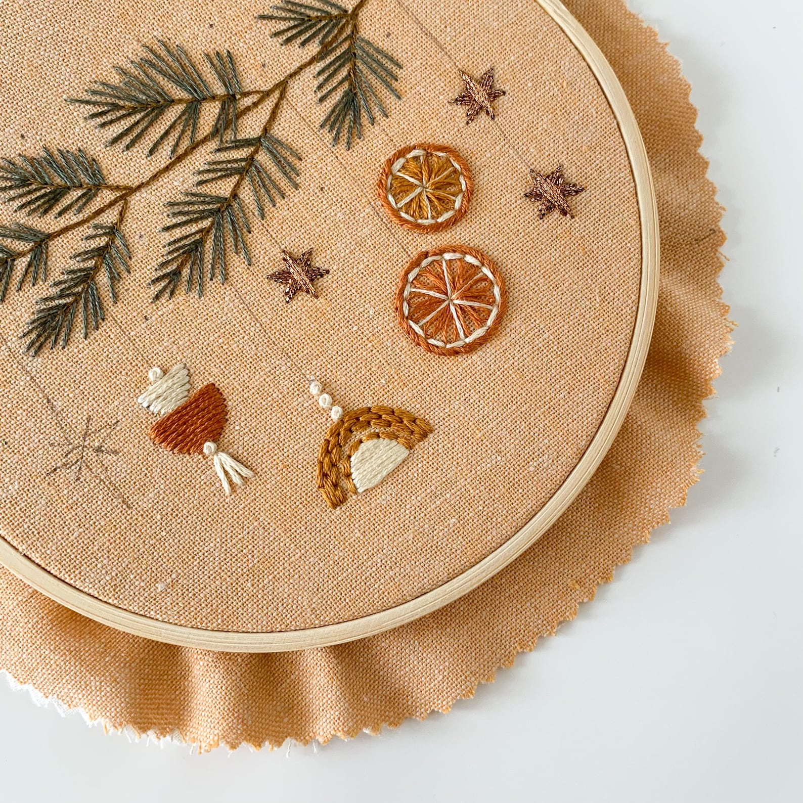 Boho Christmas Embroidery Pattern, Christmas Ornaments Embroidery Hoop ...