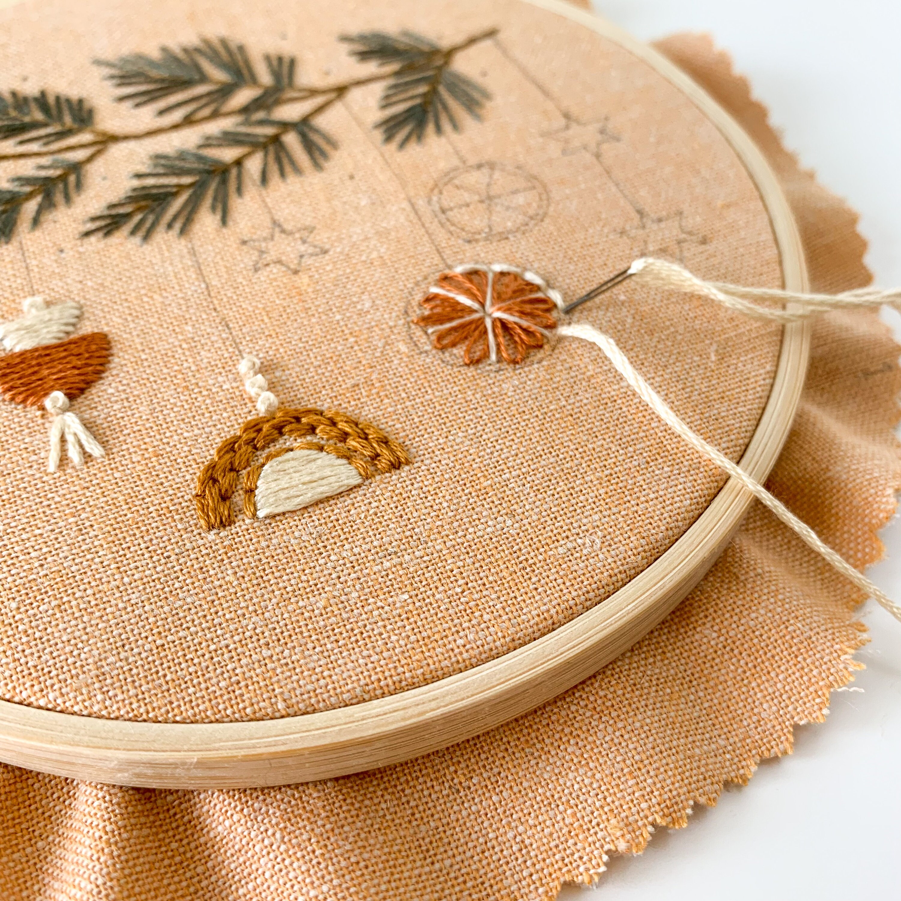 Boho Christmas Embroidery Pattern, Christmas Ornaments Embroidery Hoop ...