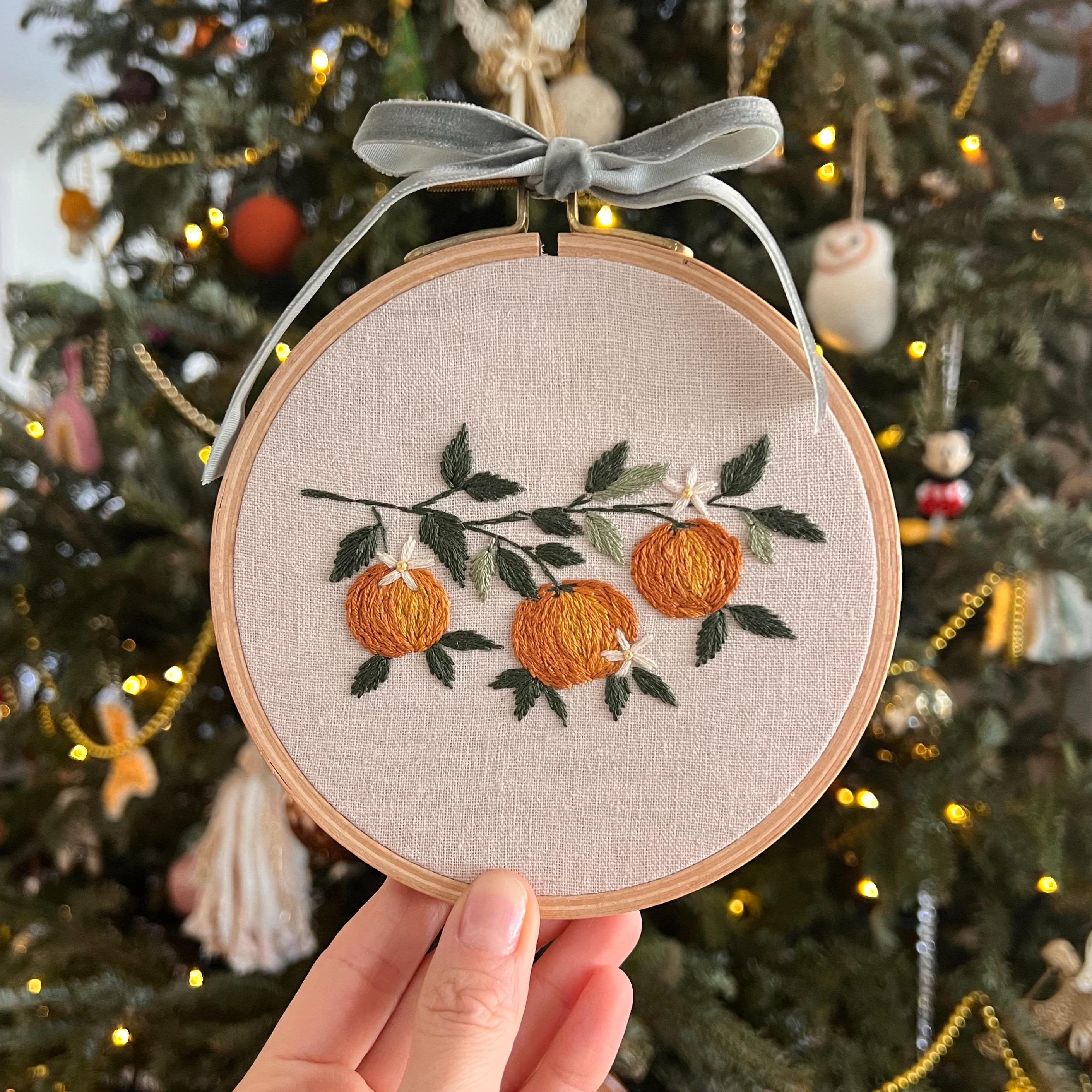 Orange Branch Embroidery Pattern, Summer Embroidery Pattern PDF ...
