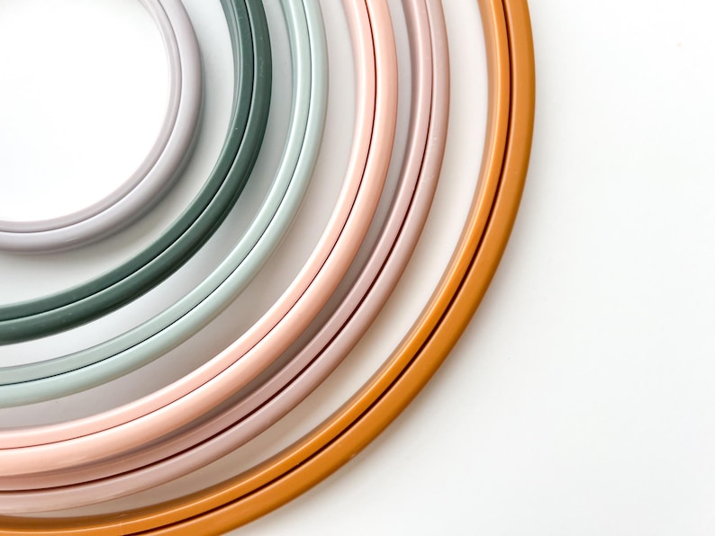 Plastic Embroidery Hoops 3”, 5”, 6”, 7”, 8”, 9”, Muted Colors No Slip ...