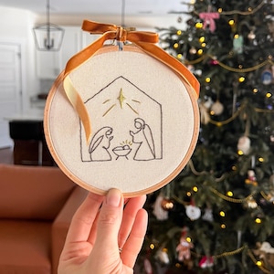 Nativity Scene Embroidery Kit, Christmas Embroidery Kit DIY, Modern ...