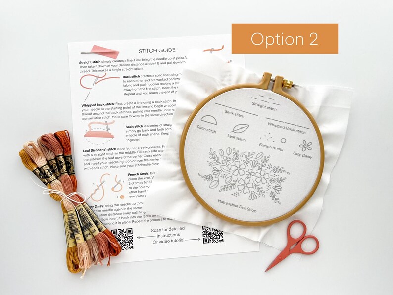 Beginner Embroidery Kit - STITCH SAMPLER, Floral Hand Embroidery Kit ...