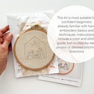 Nativity Scene Embroidery Kit, Christmas Embroidery Kit DIY, Modern ...