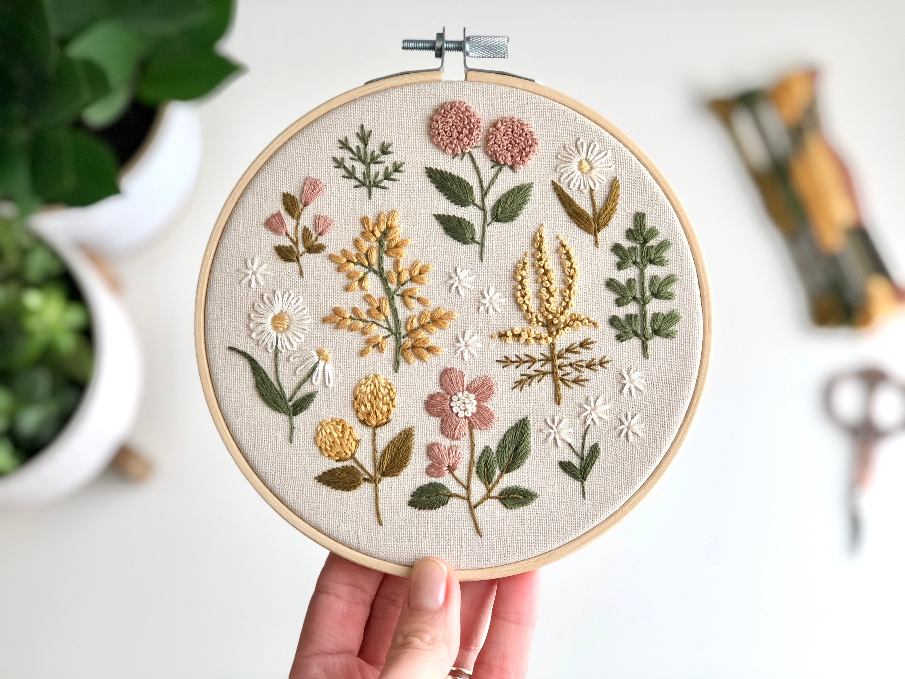 Vintage Wildflowers embroidery pattern botanical embroidery | Etsy