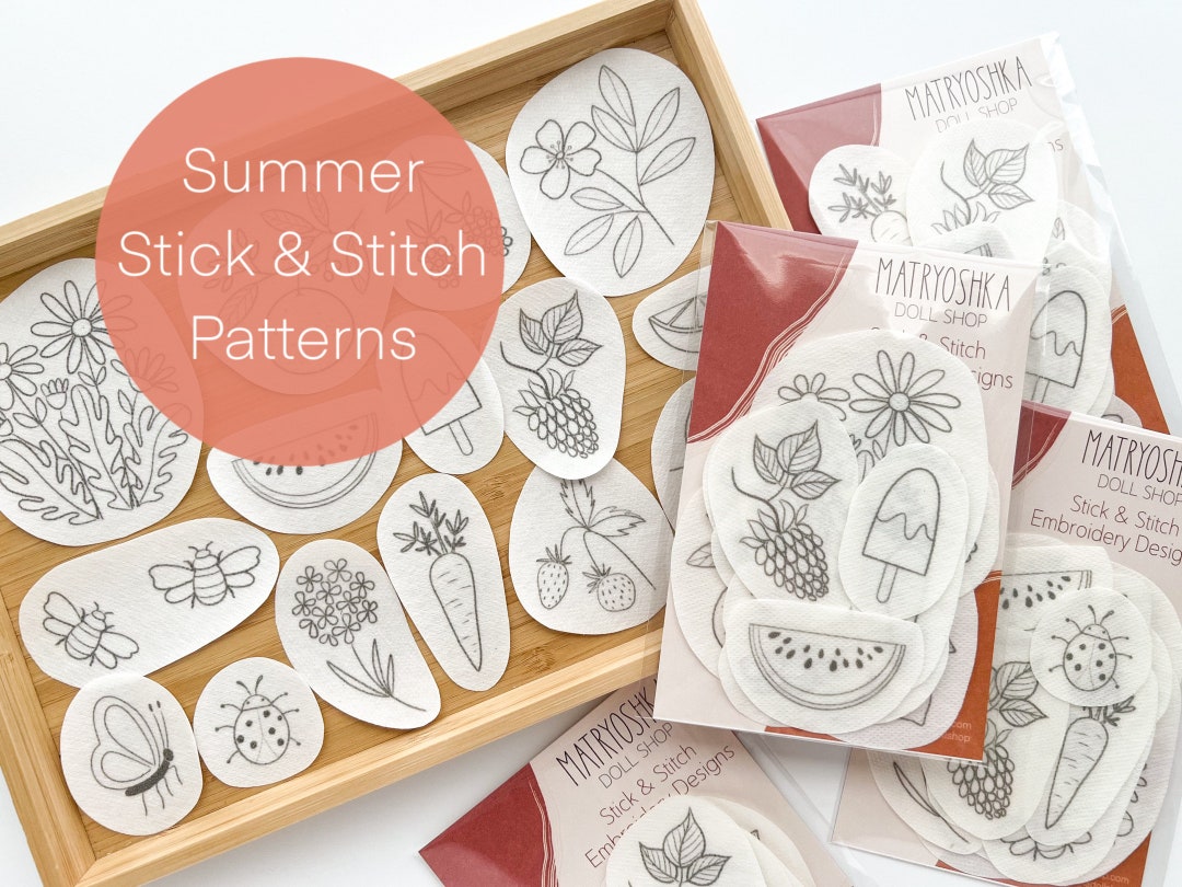 Summer Stick and Stitch Embroidery, Stick and Stitch Patterns, Water ...