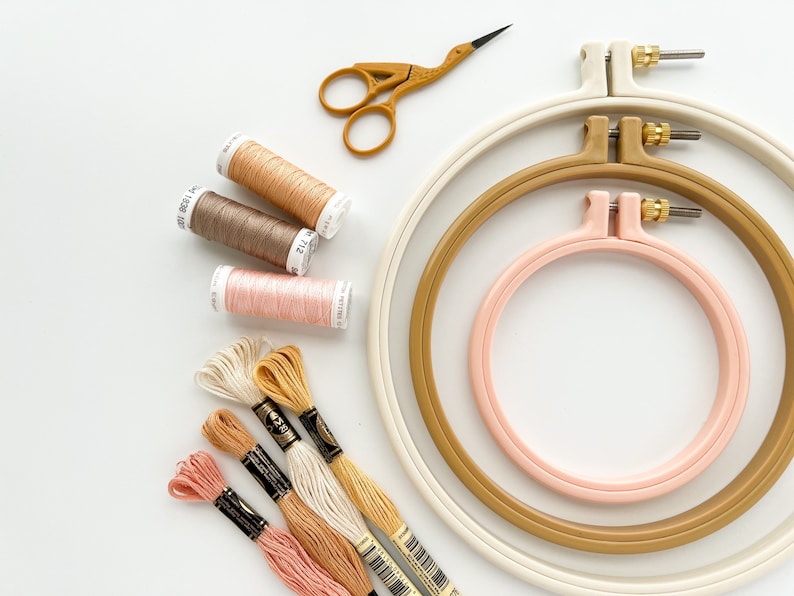 Plastic Embroidery Hoops 4”, 6”, 7”, 8”, 10”, Pastel Embroidery Hoops ...