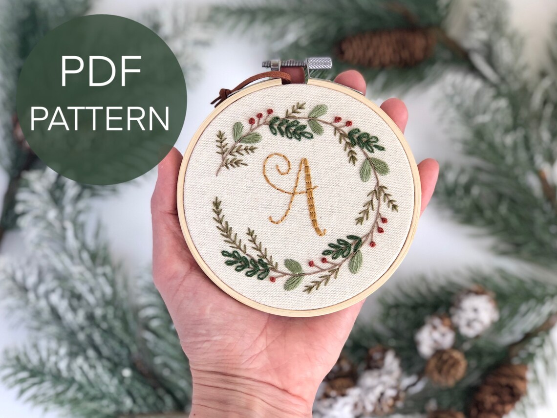 Initial Embroidery Pattern Personalized Embroidery Pattern - Etsy