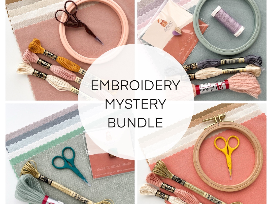 Embroidery Supplies MYSTERY BUNDLE, Surprise Bag, Embroidery Fabrics ...