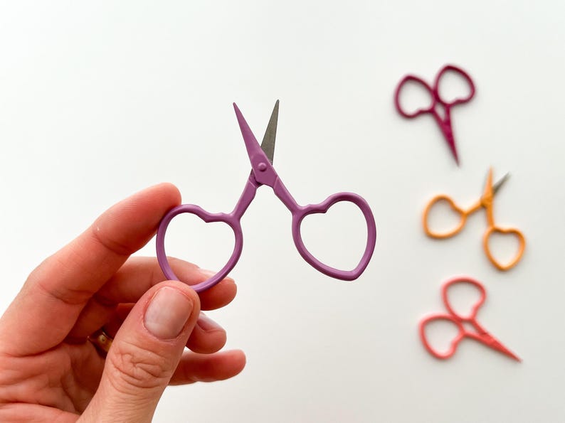 Tiny Heart Embroidery Scissors, Cross Stitch Scissors, Heart Snips for ...
