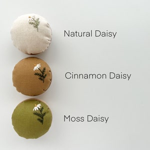 Hand Embroidered Pin Cushion, Wooden Needle Cushion, Round Needle ...