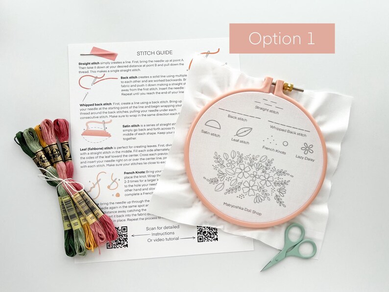 Beginner Embroidery Kit - STITCH SAMPLER, Floral Hand Embroidery Kit ...