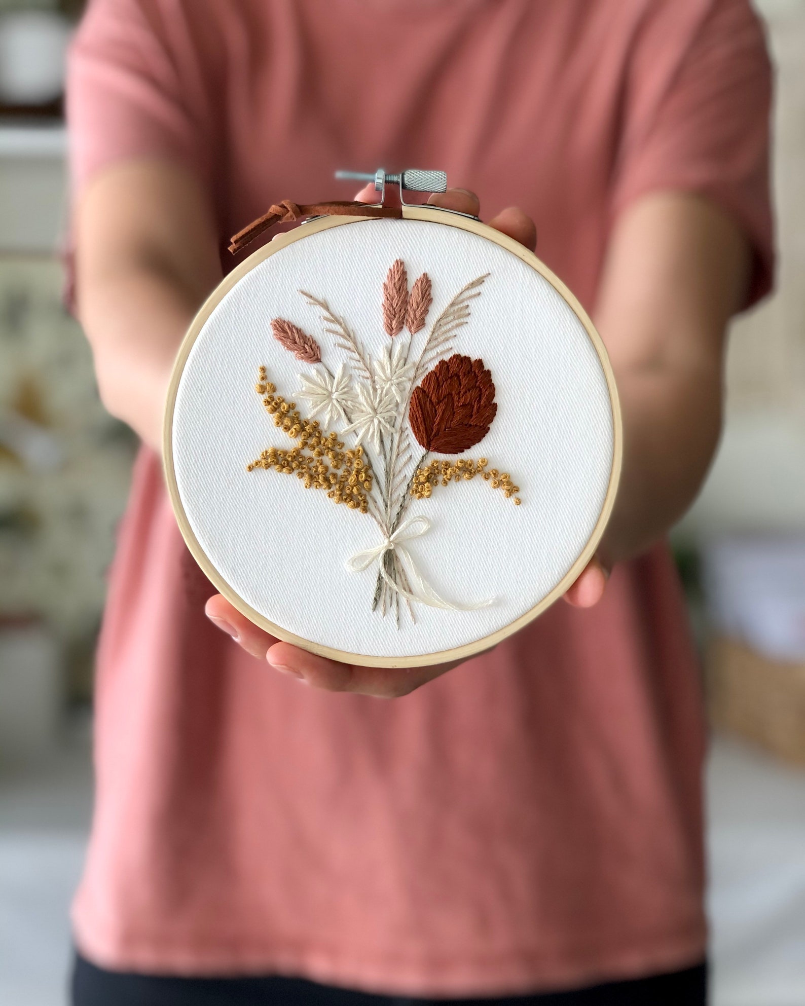 Dried Flowers Bouquet Embroidery Pattern Pdf Pattern - Etsy