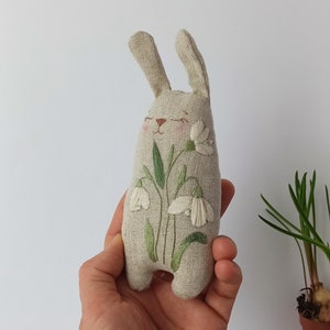 PDF Pattern + Video Tutorial, Handmade Bunny Toy With Botanical ...